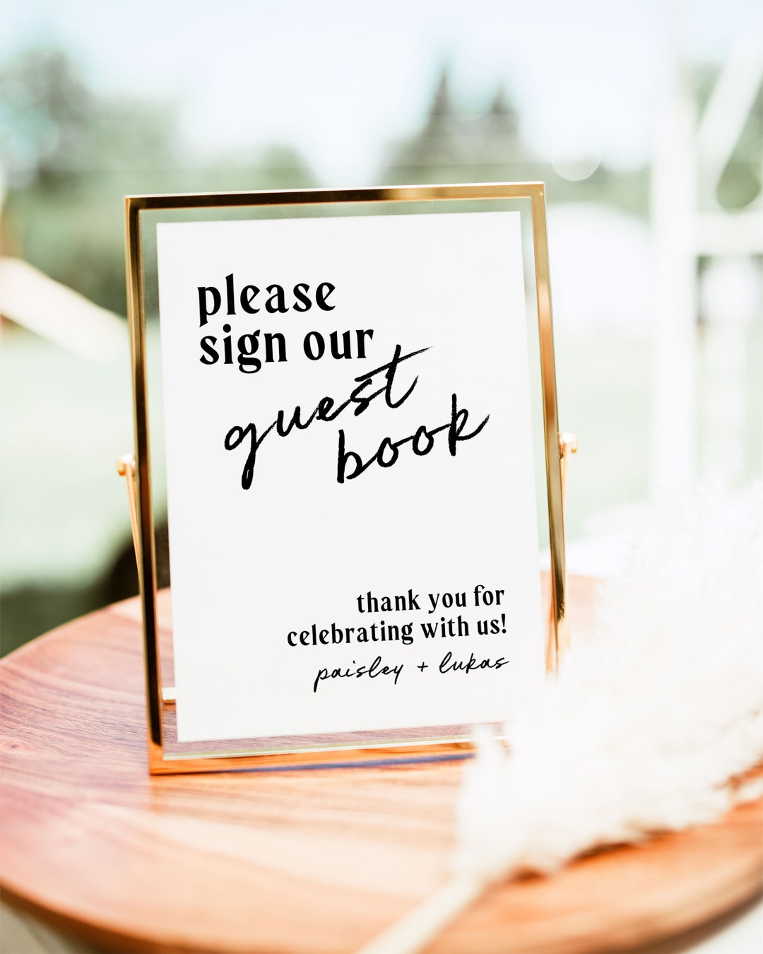 Wedding Guestbook Sign Template, Minimalist Please Sign Our Guestbook ...