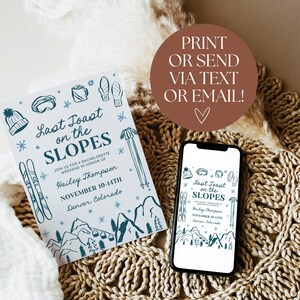 Last Toast on the Slopes Bachelorette Weekend Invitation Itinerary ...