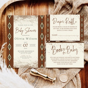 Aztec Western Baby Shower Invitation Terracotta Aztec - Etsy