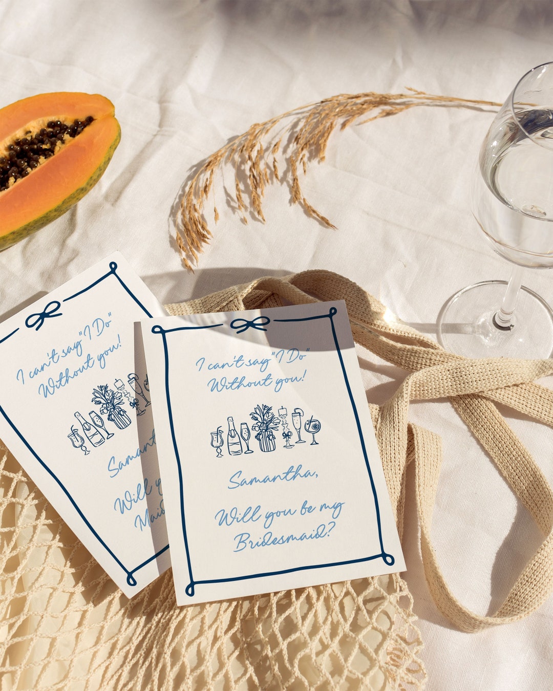 Bridesmaid Proposal Card Template, Hand Drawn Doodle Will You Be My ...