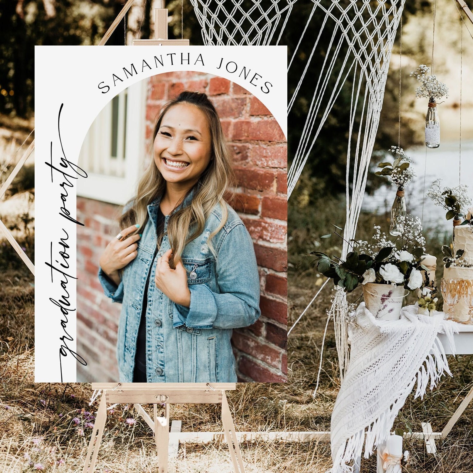 Arch Photo Graduation Welcome Sign Template, Editable Grad Party ...