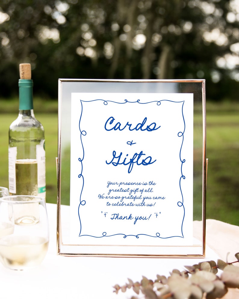 Hand Drawn Cards and Gifts Sign Template, DIY Editable Handwritten ...