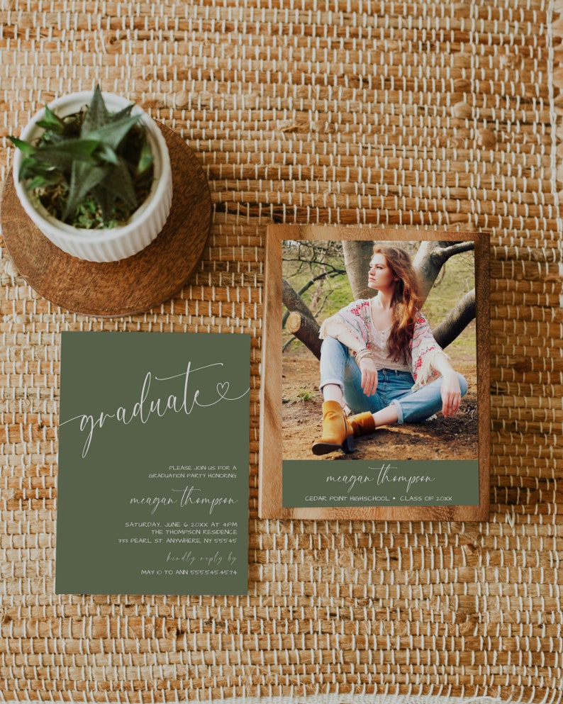 Graduation Party Invitation Template Minimalist Graduation Announcement ...