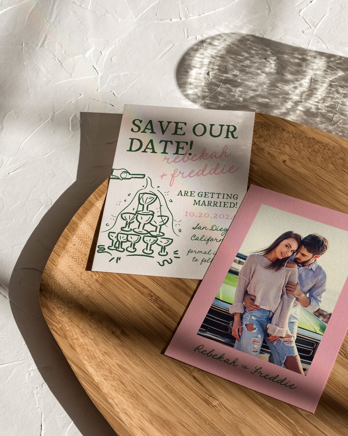 Save The Date Template Hand Drawn Parisian Champagne Tower Invitation
