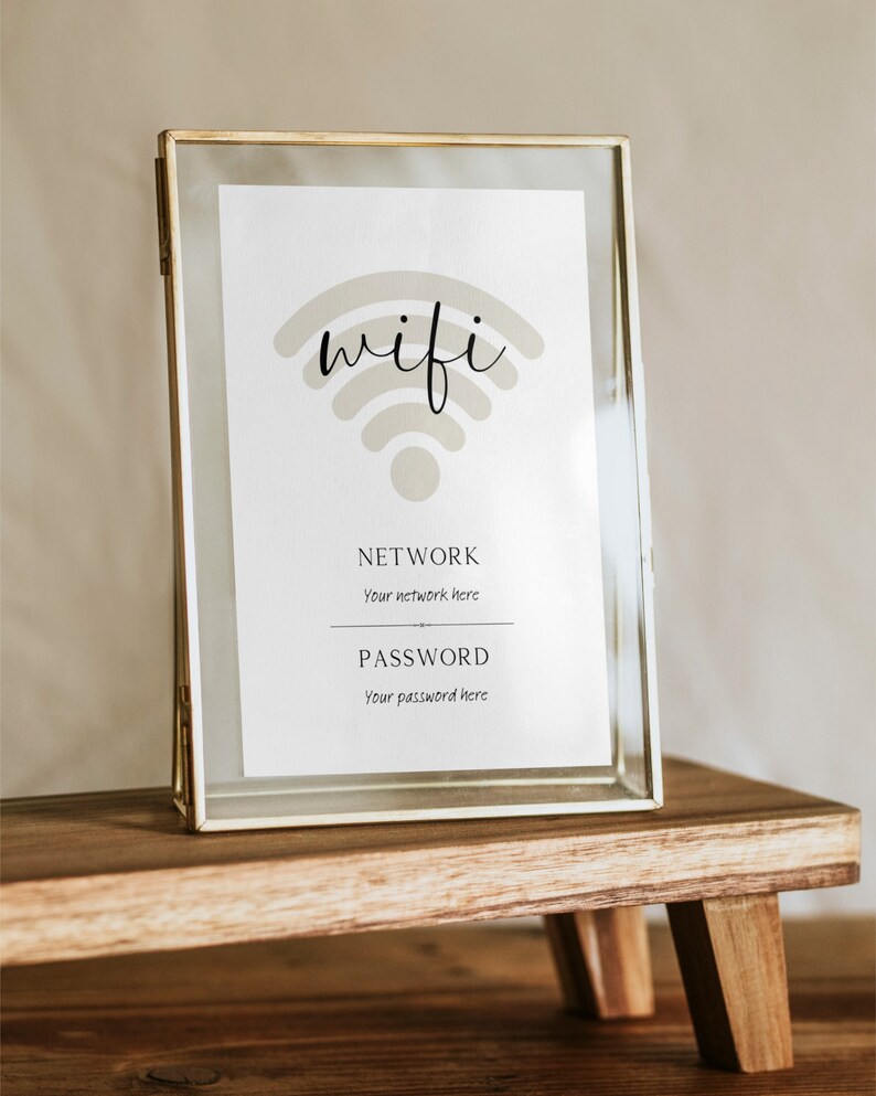 Printable Wifi Password Sign Wifi Sign Template Wifi Sign - Etsy