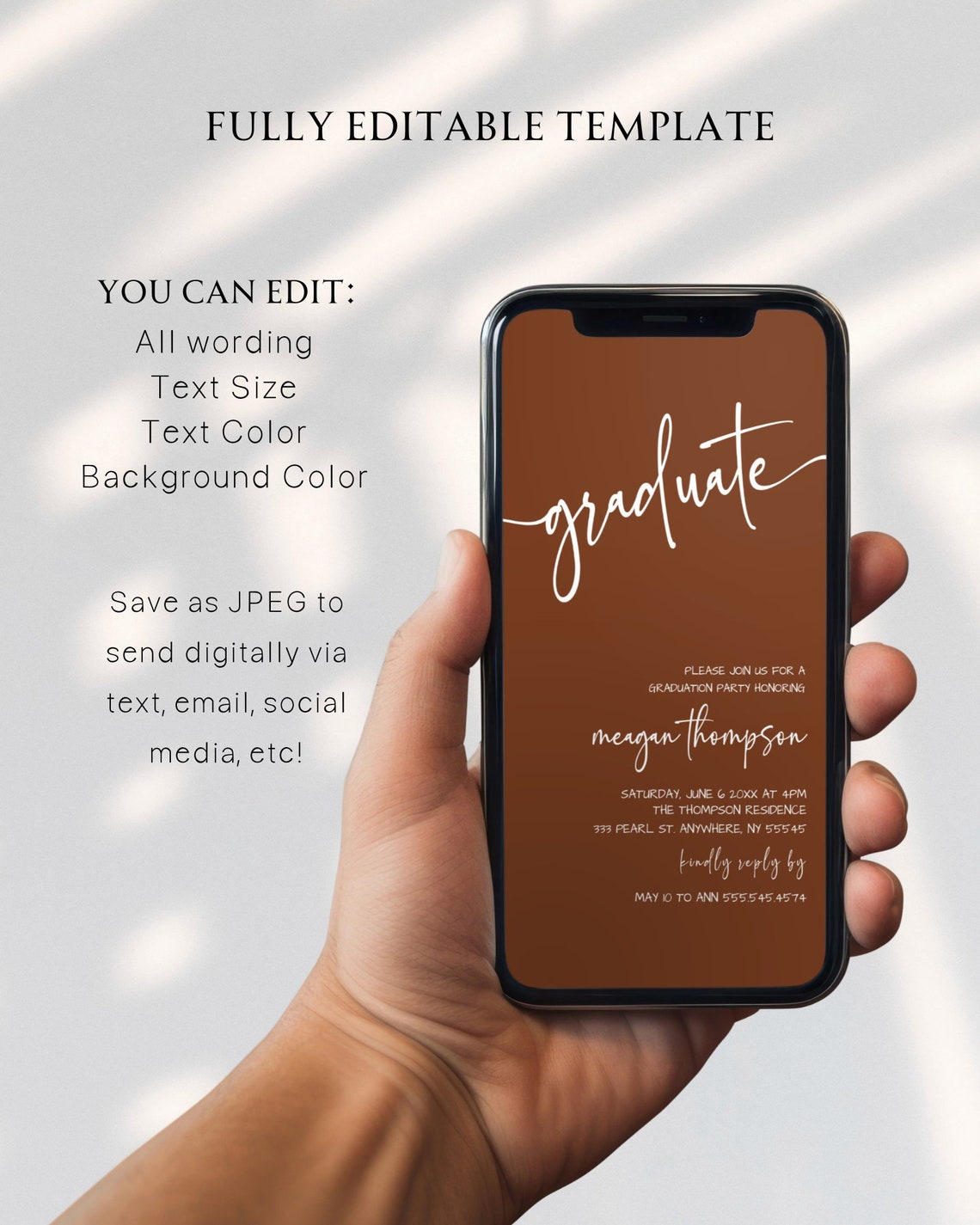 Digital Graduation Party Invite Template Electronic - Etsy