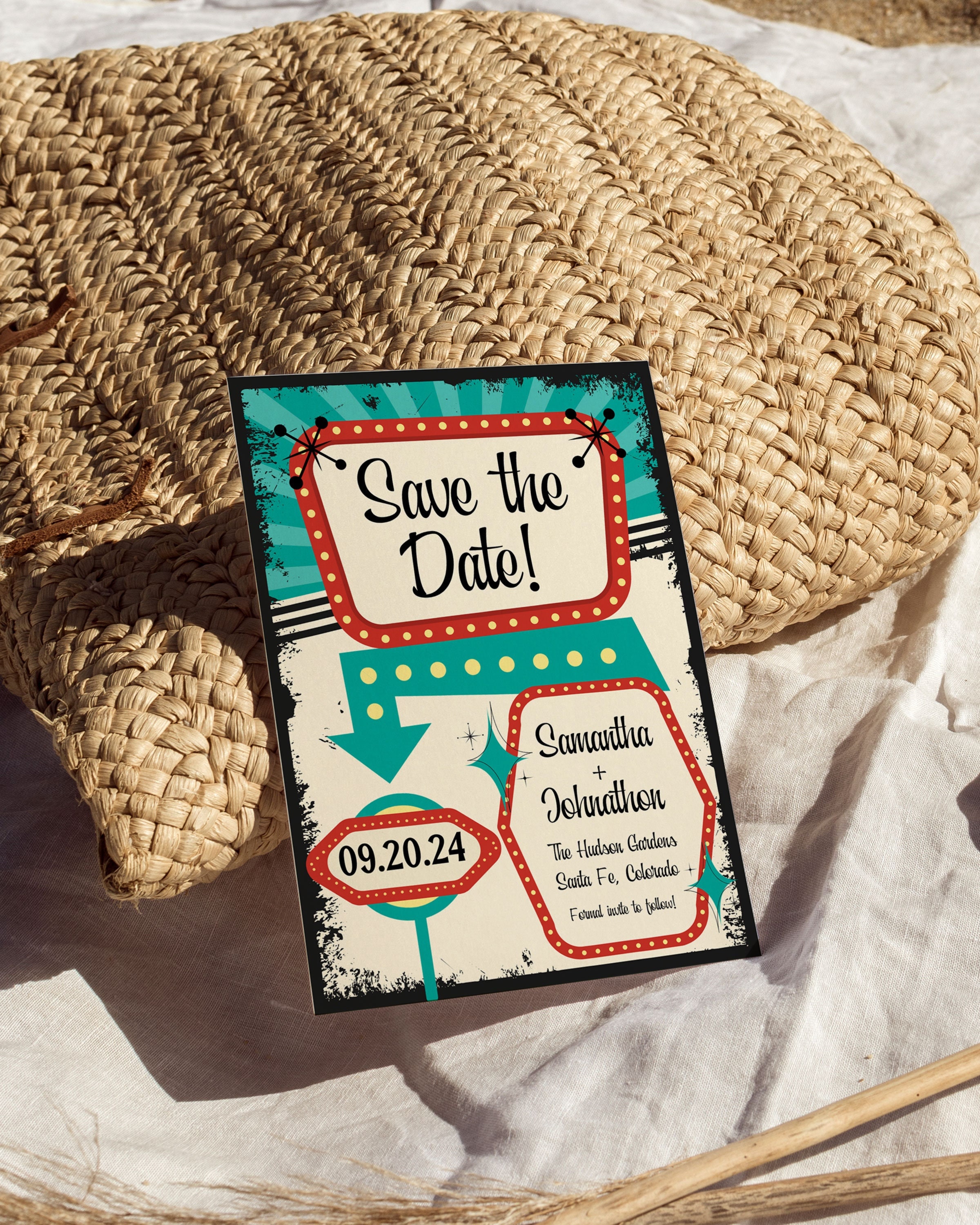 Retro Save the Date Invitation Template 1950's Themed Party Invite DIY ...