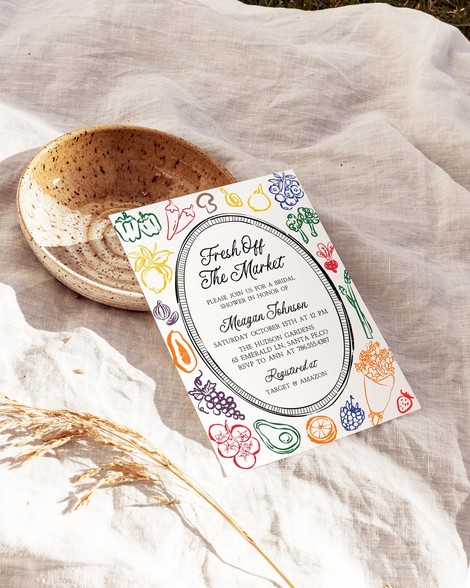 Off the Market Bridal Shower Invitation Template Editable Hand Drawn ...