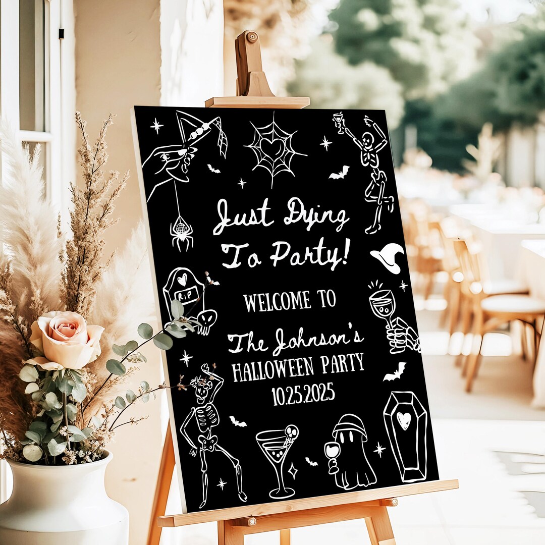 Halloween Party Welcome Sign Halloween Birthday Party Witchy ...
