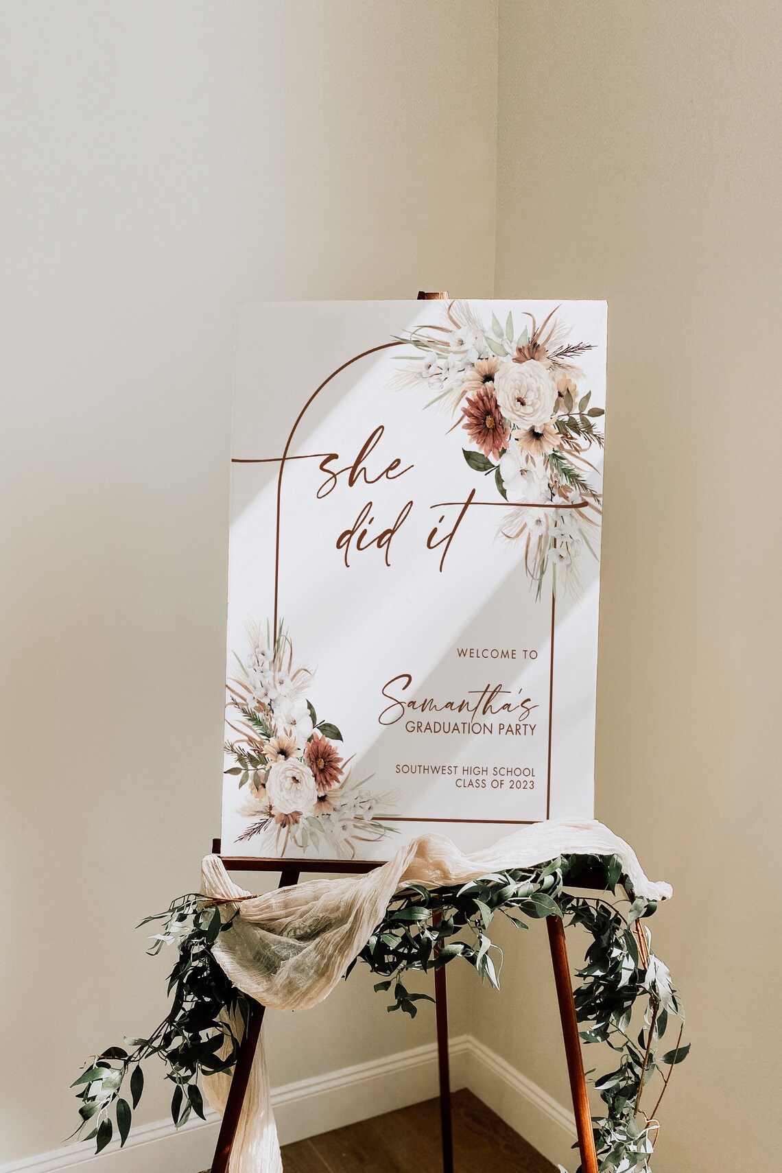 Bohemian Graduation Welcome Sign Template Terracotta Graduation Welcome ...