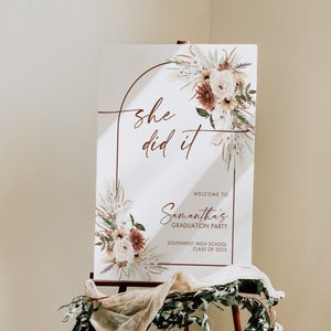 Bohemian Graduation Welcome Sign Template Terracotta Graduation Welcome ...