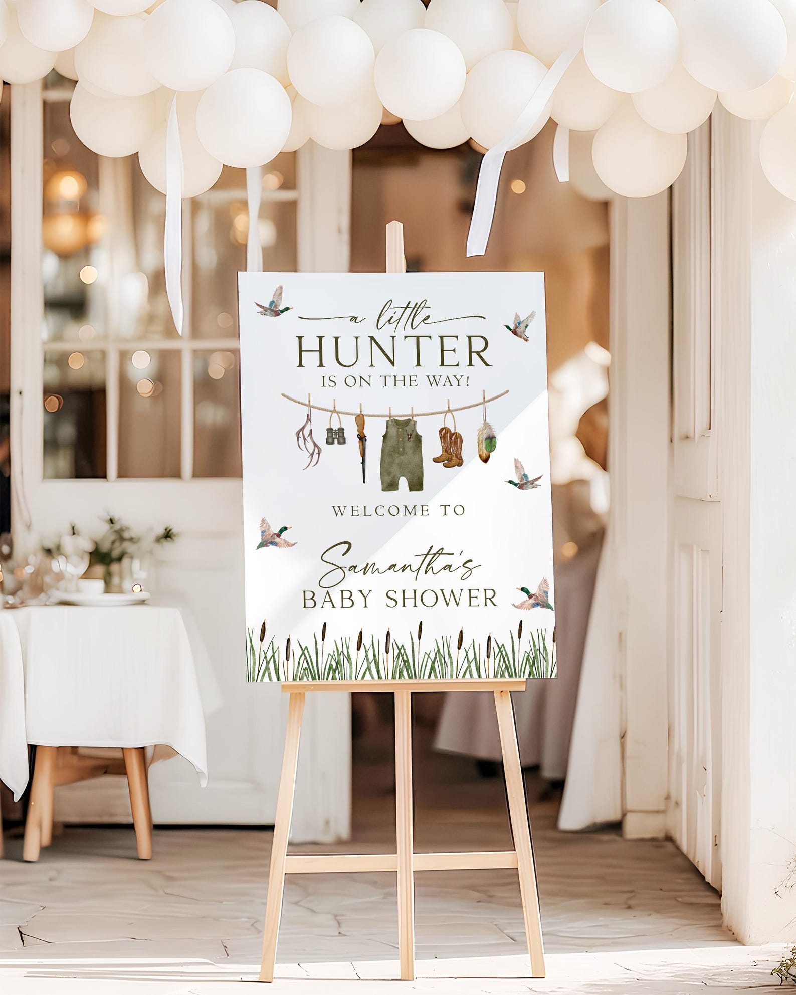 Duck Hunting Baby Shower Welcome Sign, A Little Hunter is on the Way ...