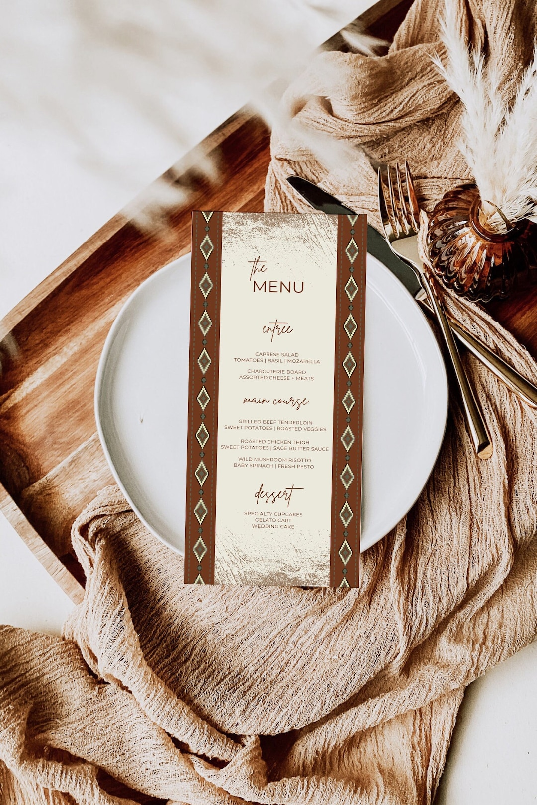 Western Aztec Wedding Menu, Rustic Wedding Menu, Southwestern Wedding ...