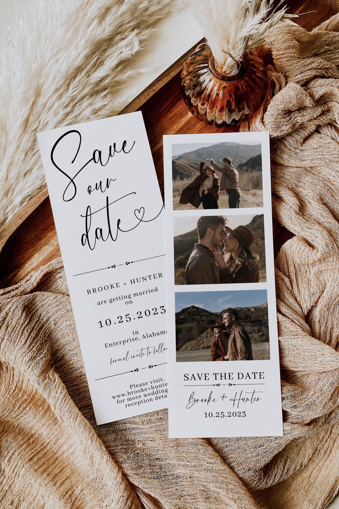 Modern Save the Date Template, Save the Date With Photo, Photo Strip ...