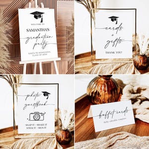 Graduation Party Sign Bundle, Editable Grad Party Templates, Printable ...