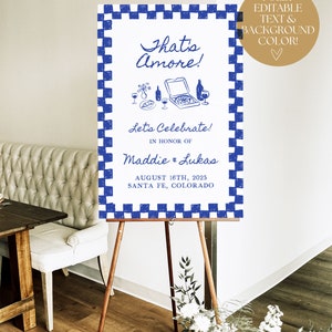 Thats Amore Italian Dinner Party Welcome Sign Template, Hand Drawn ...