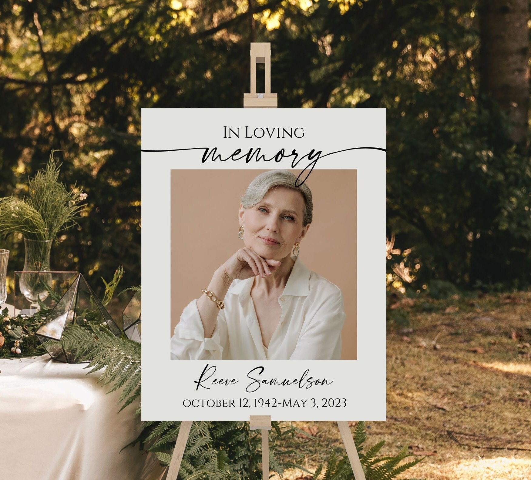 Memorial Sign, Celebration of Life Welcome Picture, in Loving Memory ...