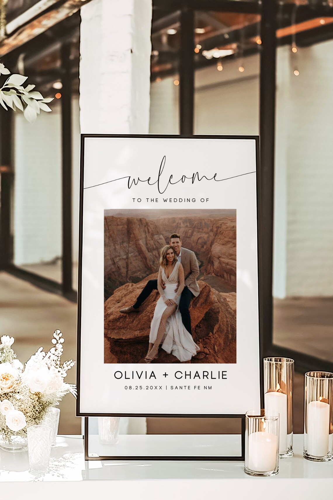 Photo Wedding Welcome Sign, Minimalist Wedding Welcome Sign, Modern ...