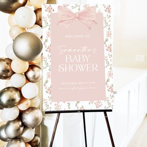 Shabby Chic Baby Shower Welcome Sign Template, Customizable Vintage ...