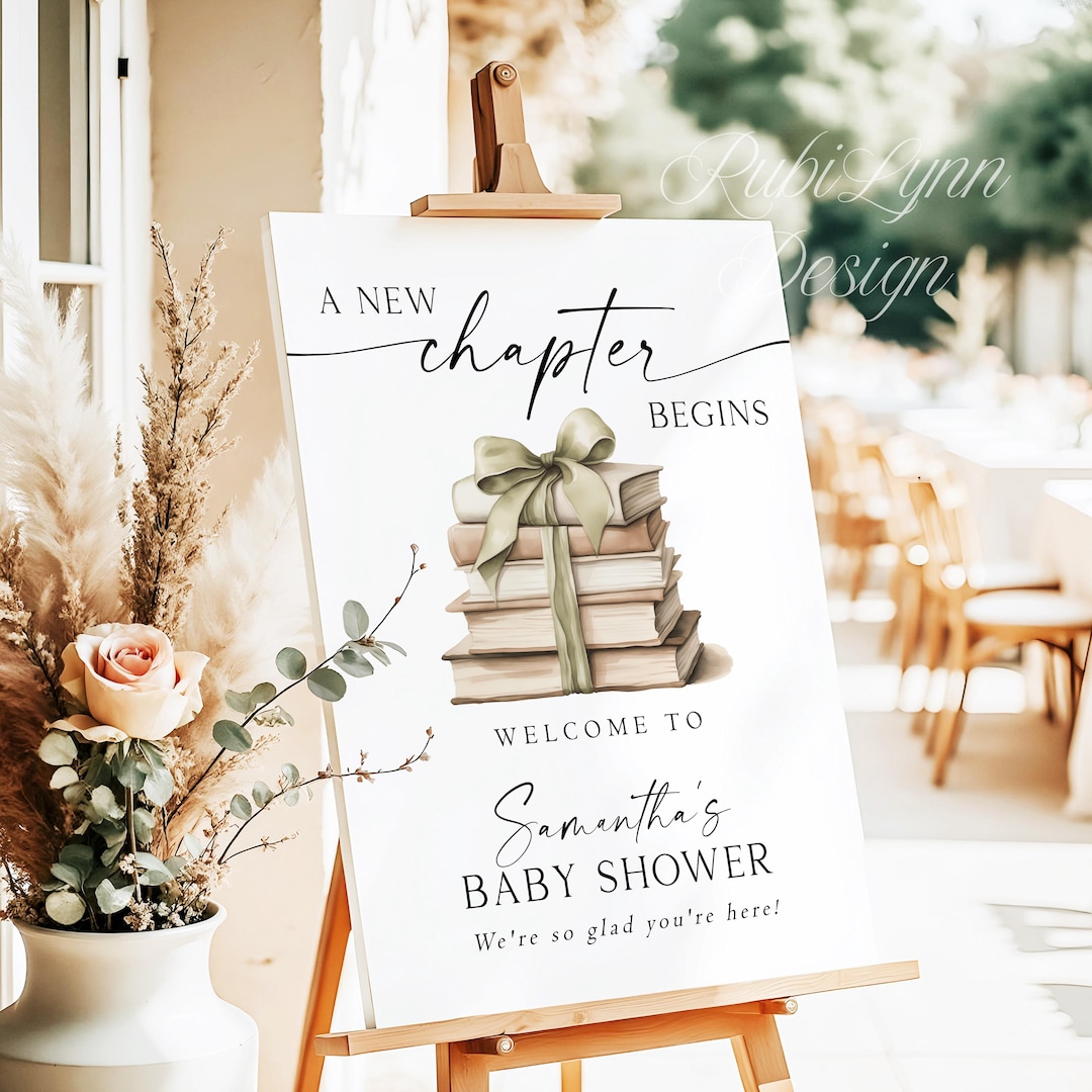 Printed + Shipped New Chapter Baby Shower Welcome Sign, Storybook Theme ...