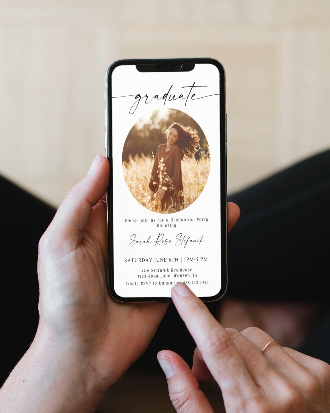 Modern Graduation Party Evite, Digital Graduation Party Invite Template ...