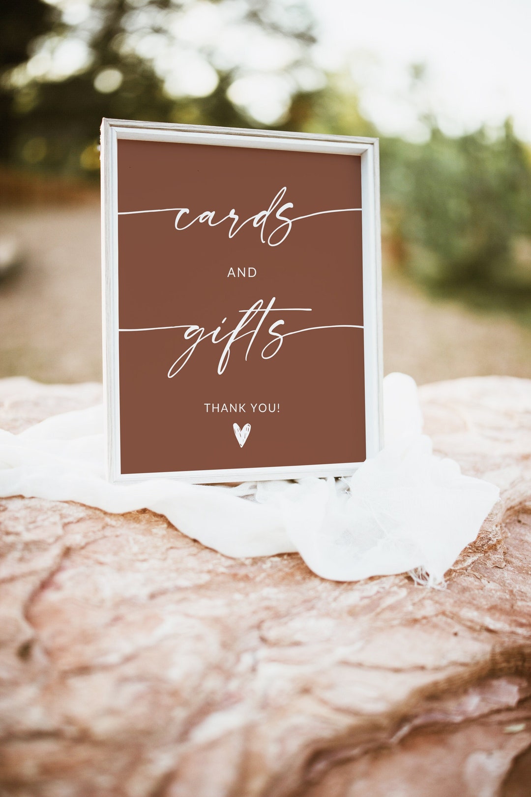 Minimalist Cards and Gifts Sign, Fall Wedding Sign Template, Terracotta ...