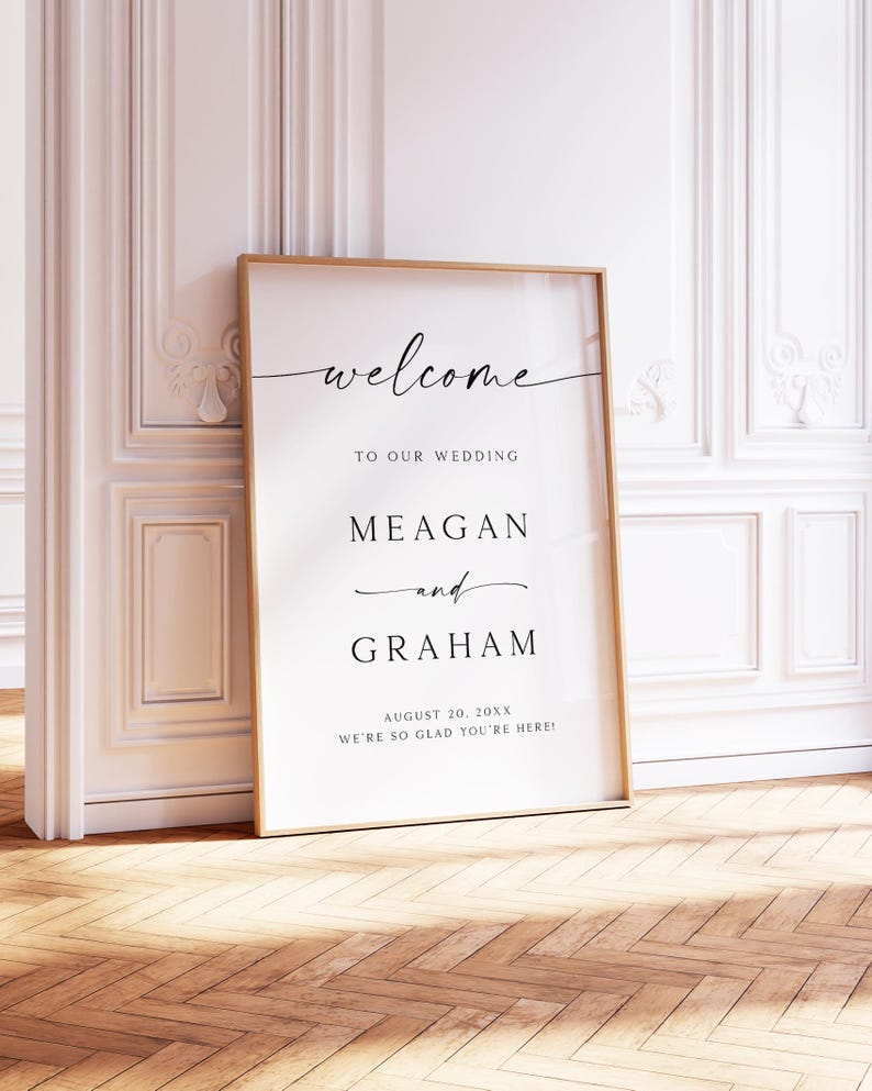 Minimalist Wedding Welcome Sign Simple Wedding Welcome Sign Template ...