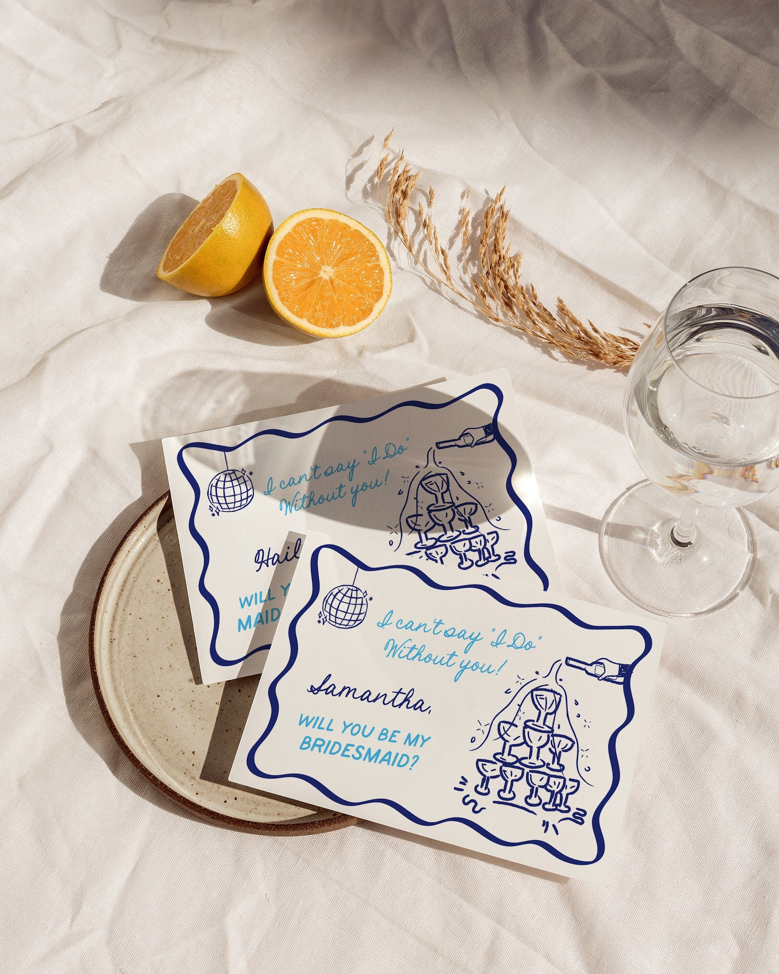 Bridesmaid Proposal Card Template, Hand Drawn Doodle Will You Be My ...