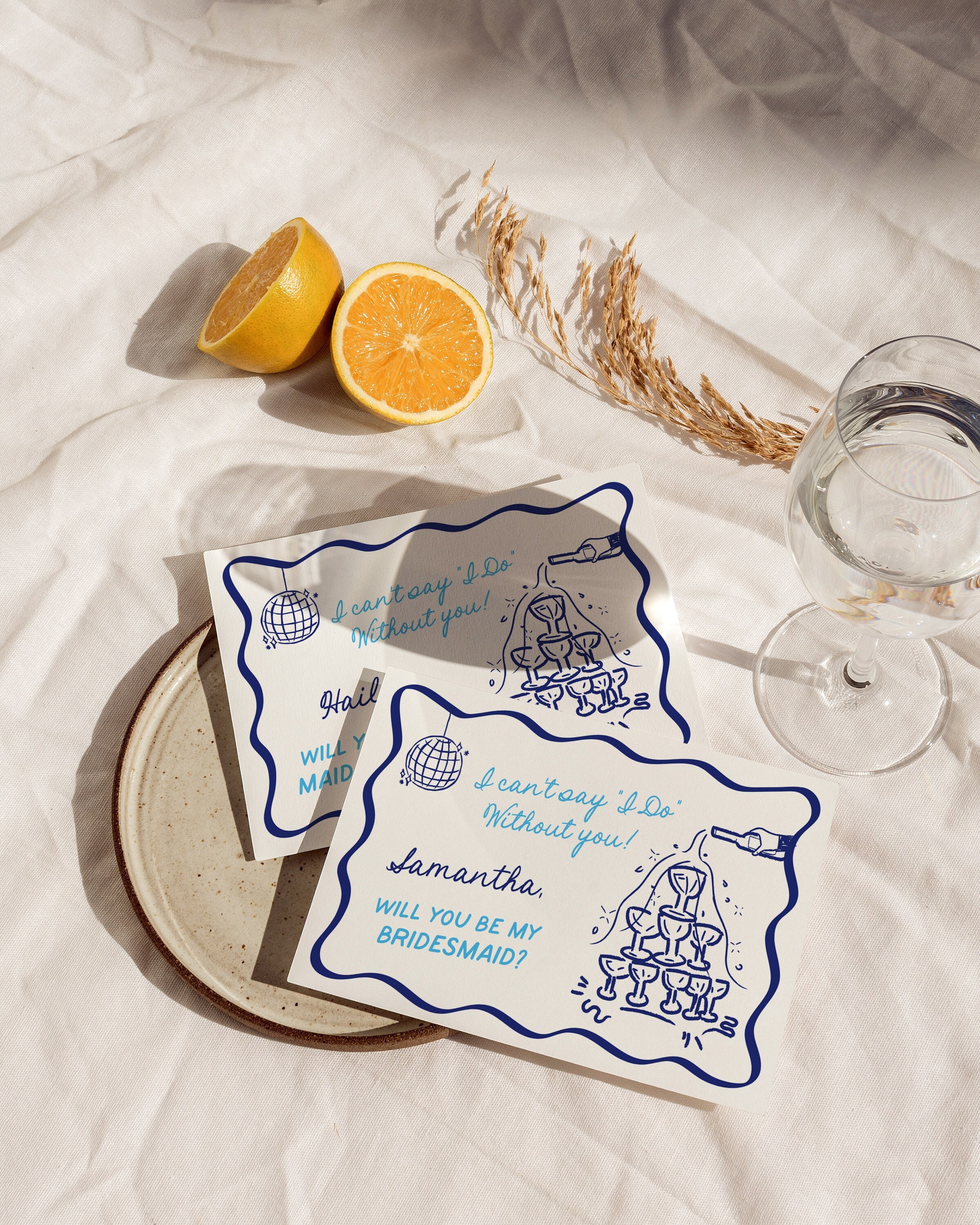 Bridesmaid Proposal Card Template, Hand Drawn Doodle Will You Be My ...