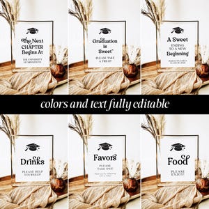 Graduation Party Sign Bundle, Editable Grad Party Templates, Printable ...
