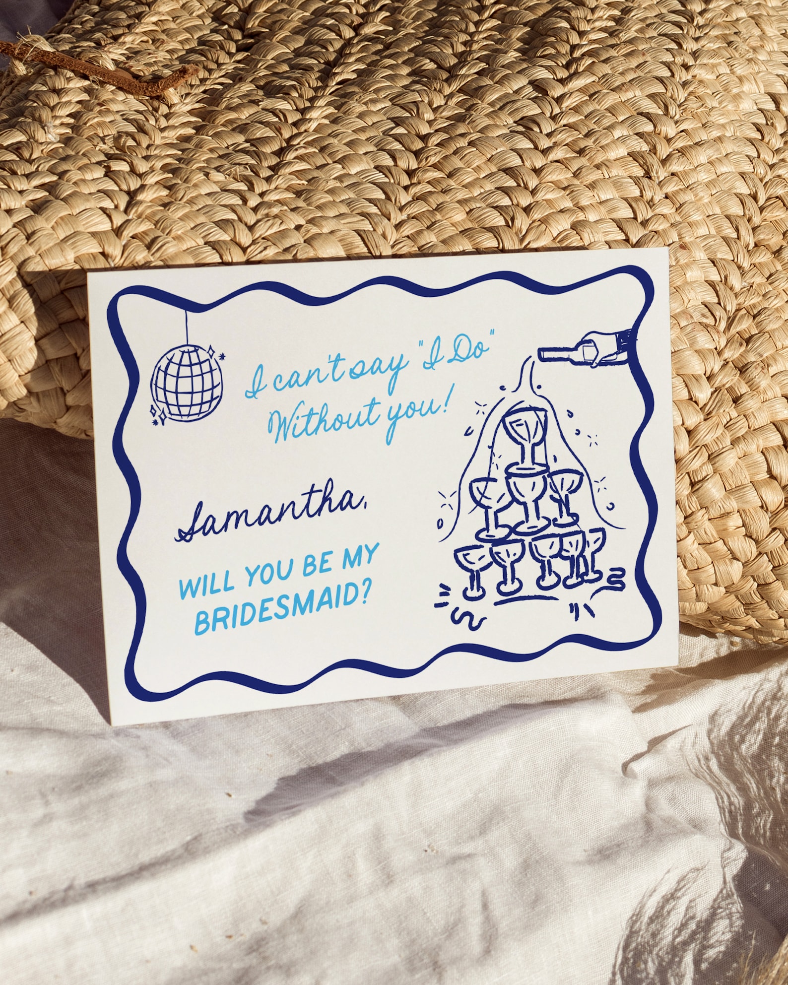 Bridesmaid Proposal Card Template, Hand Drawn Doodle Will You Be My ...