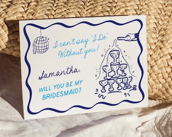 Bridesmaid Proposal Card Template, Hand Drawn Doodle Will You Be My ...