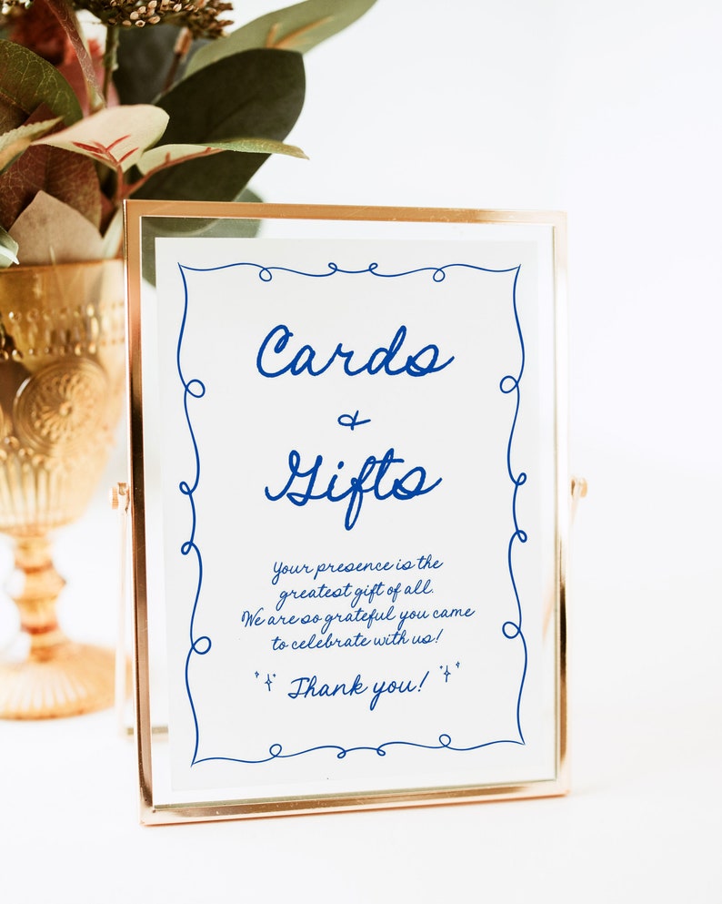 Hand Drawn Cards and Gifts Sign Template, DIY Editable Handwritten ...