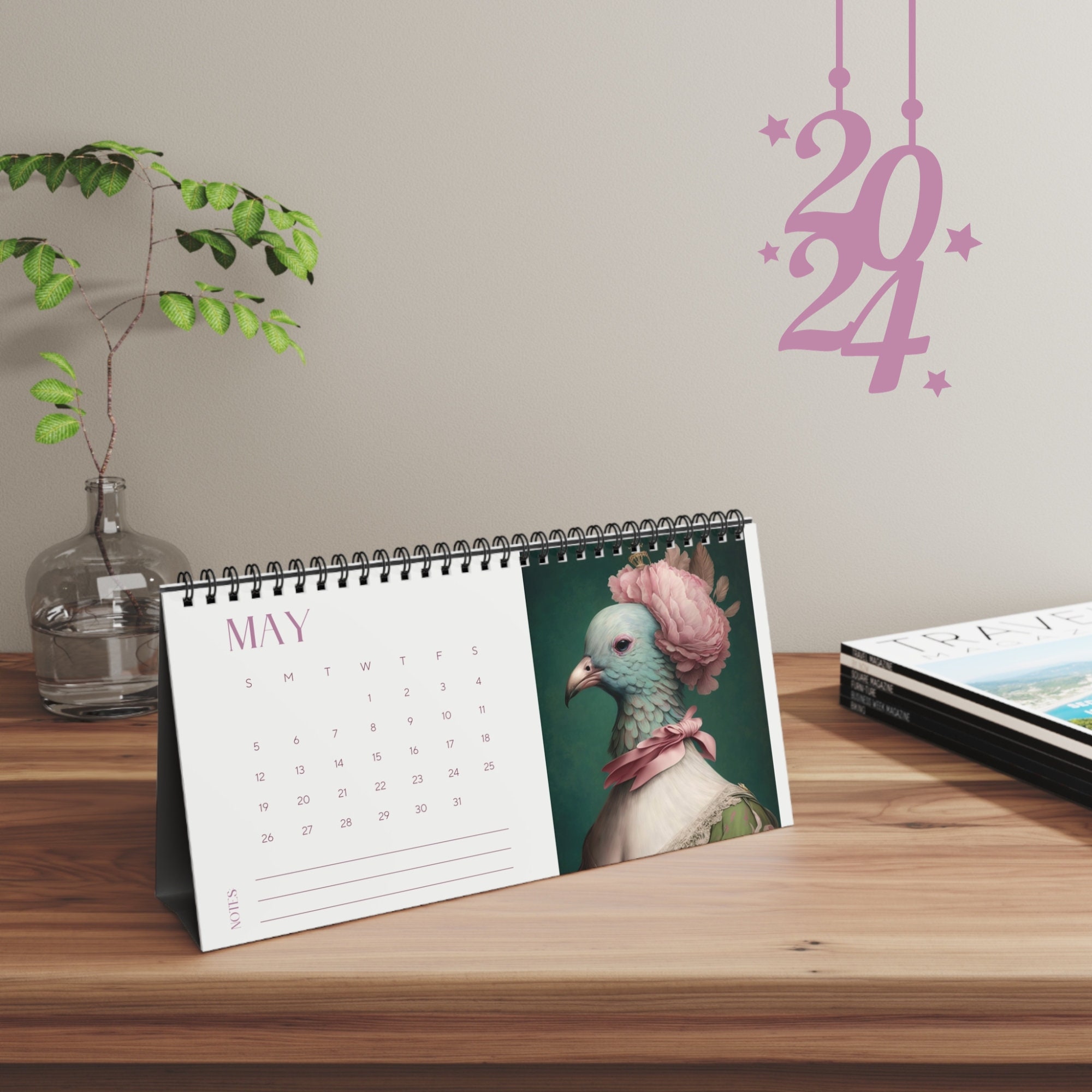 Bird Calendar 2024 Desk Calendar for 18th Century French Fashion Lovers ...
