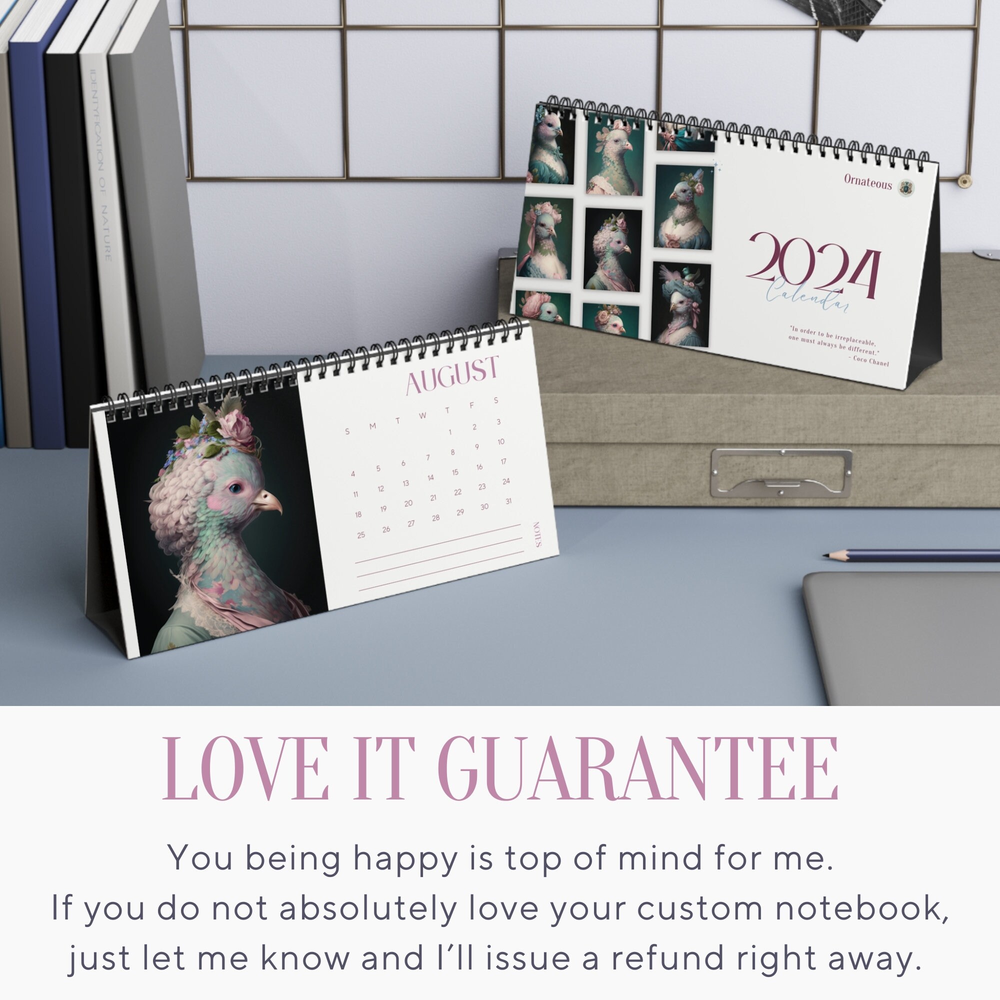 Bird Calendar 2024 Desk Calendar for 18th Century French Fashion Lovers ...