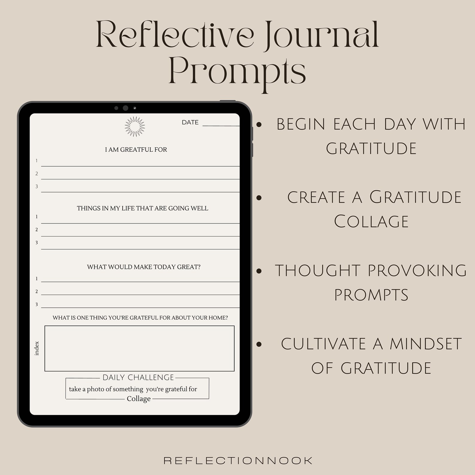 Daily Gratitude Journal | Digital Gratitude Journal for Ipad, Goodnotes ...