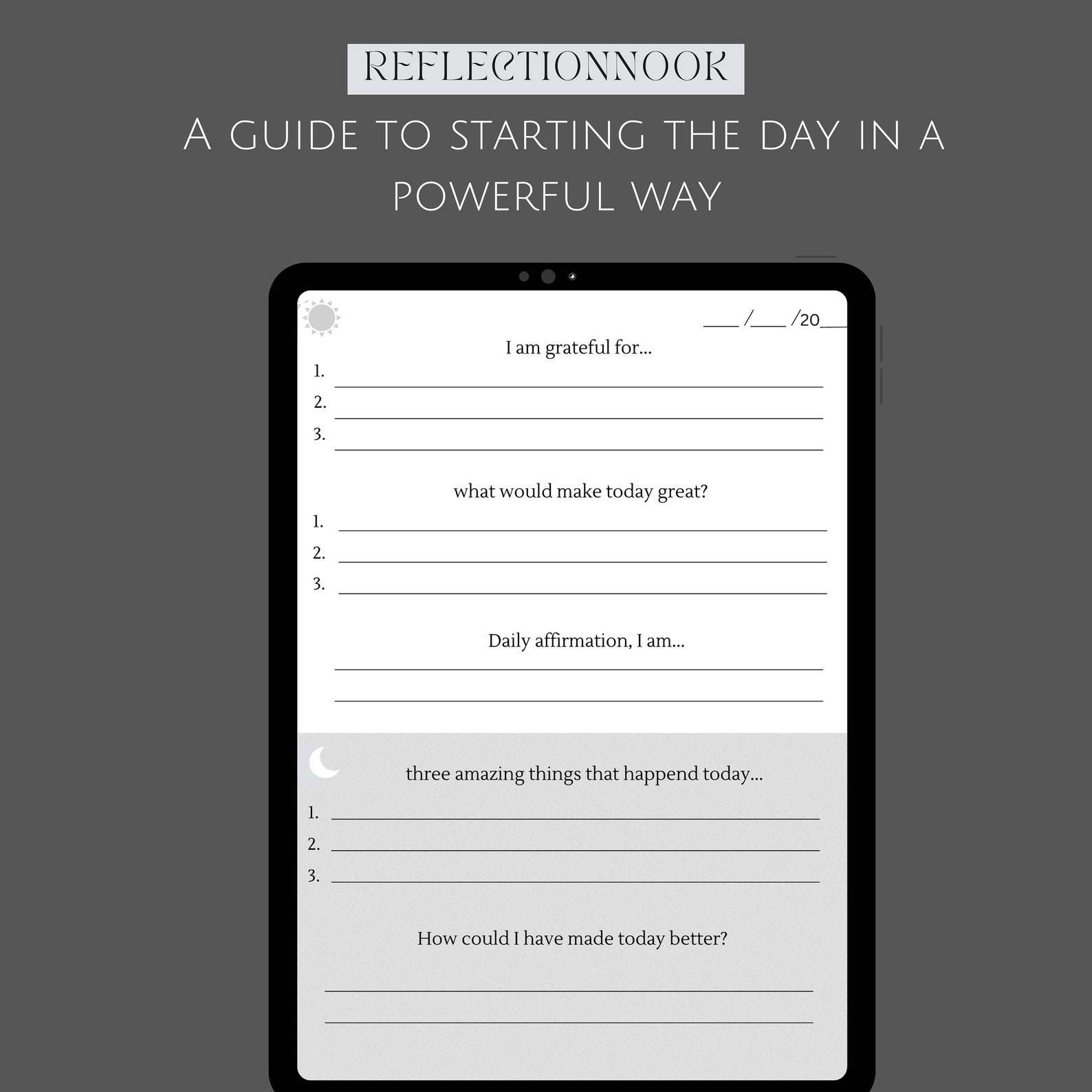 FIVE MINUTE JOURNAL | Five Minute Self Care Journal | Digital Download ...
