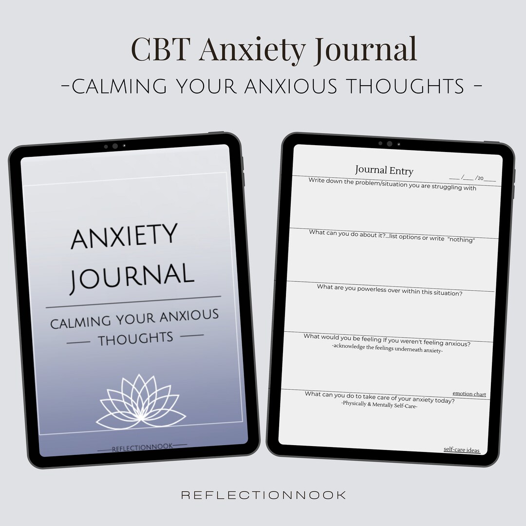 CBT Anxiety Journal: Digital Mental Health Prompts (printable PDF) - Etsy