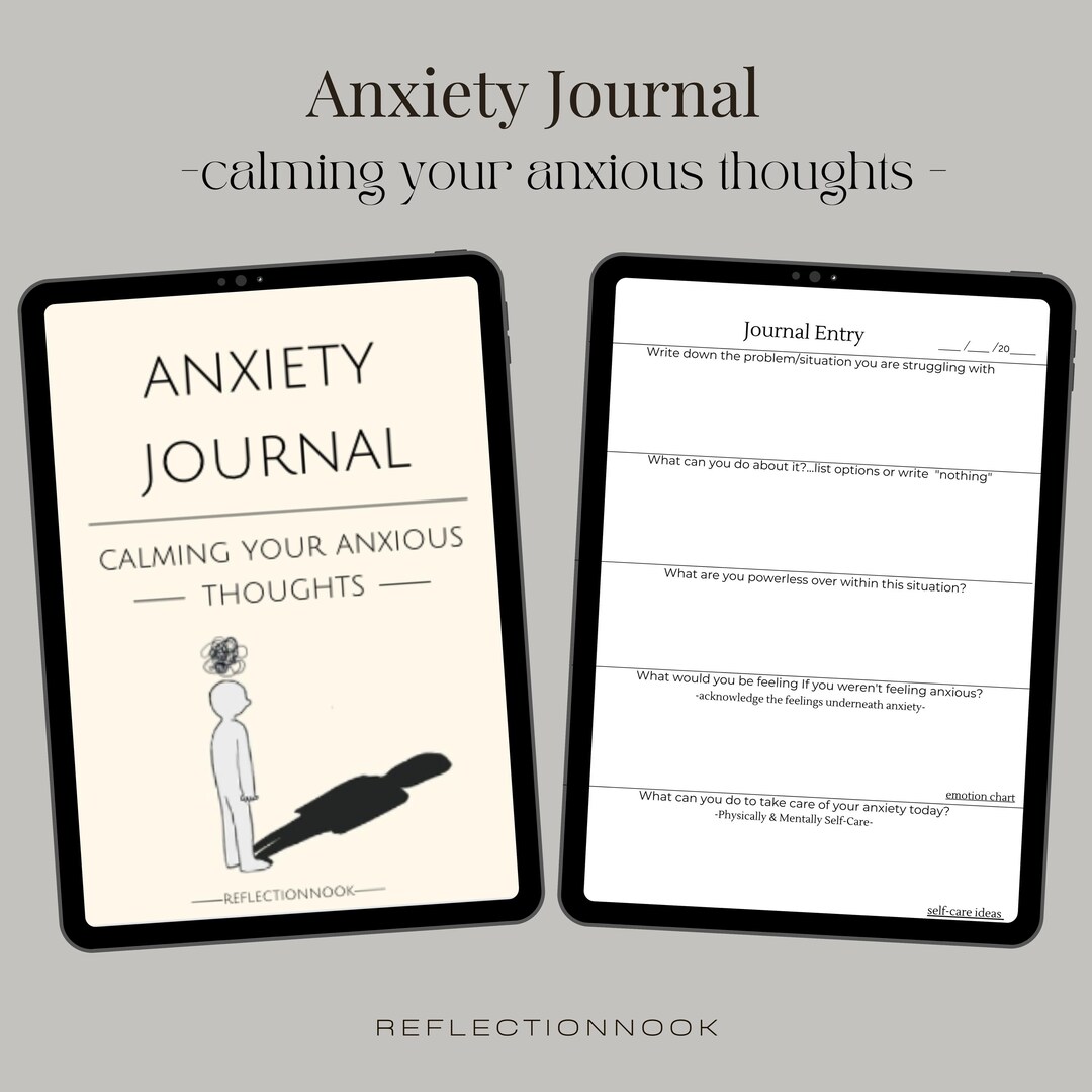 Anxiety Journal: CBT Prompts for Stress Relief (digital PDF) - Etsy