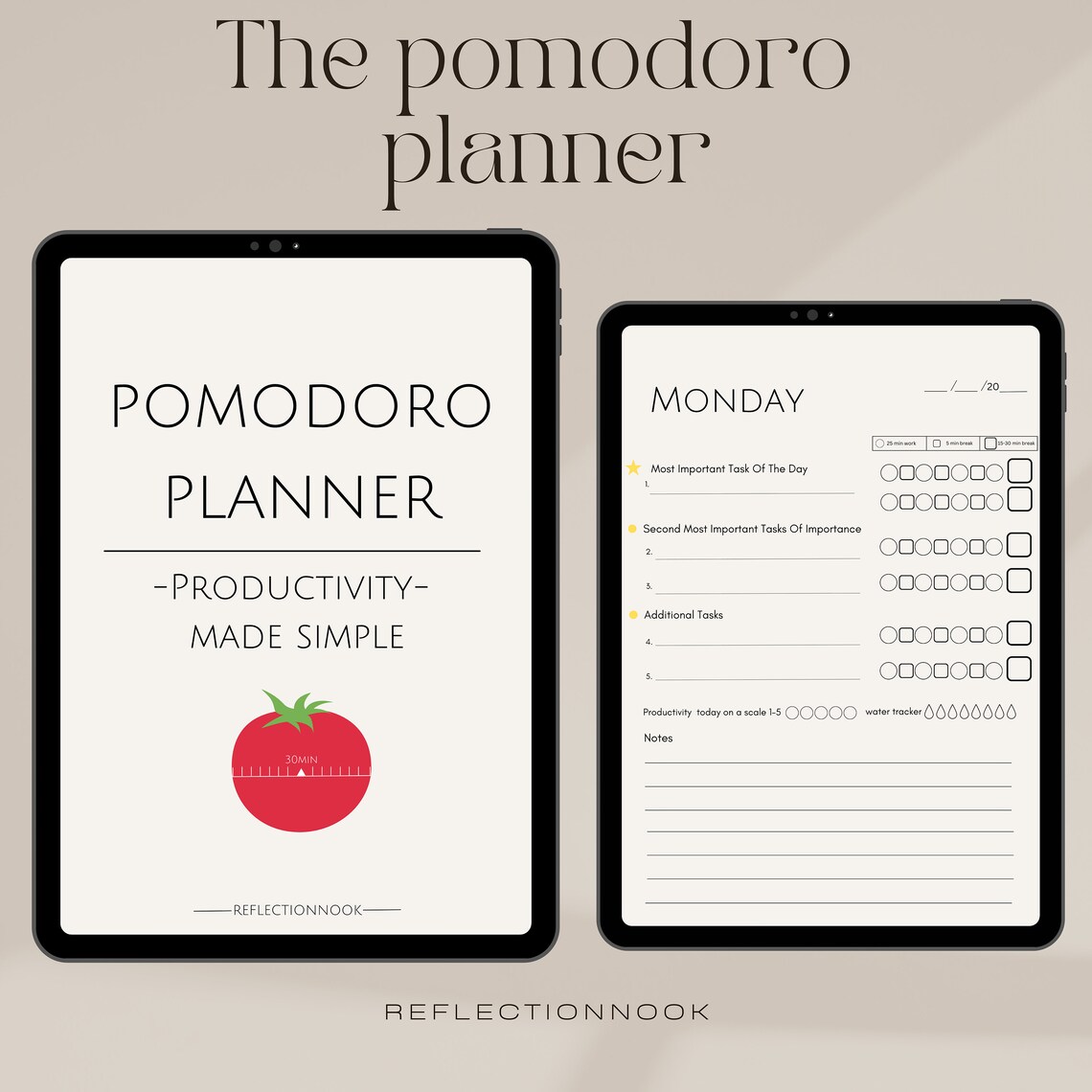 Pomodoro Planner: Time Blocking, Productivity (printable PDF) - Etsy