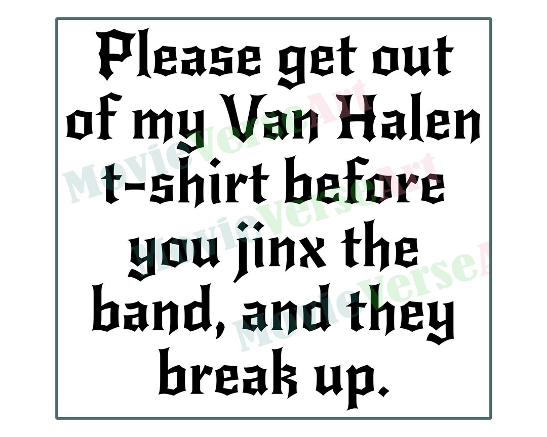 Wedding Singer Van Halen Quote SVG PNG JPEG - Etsy