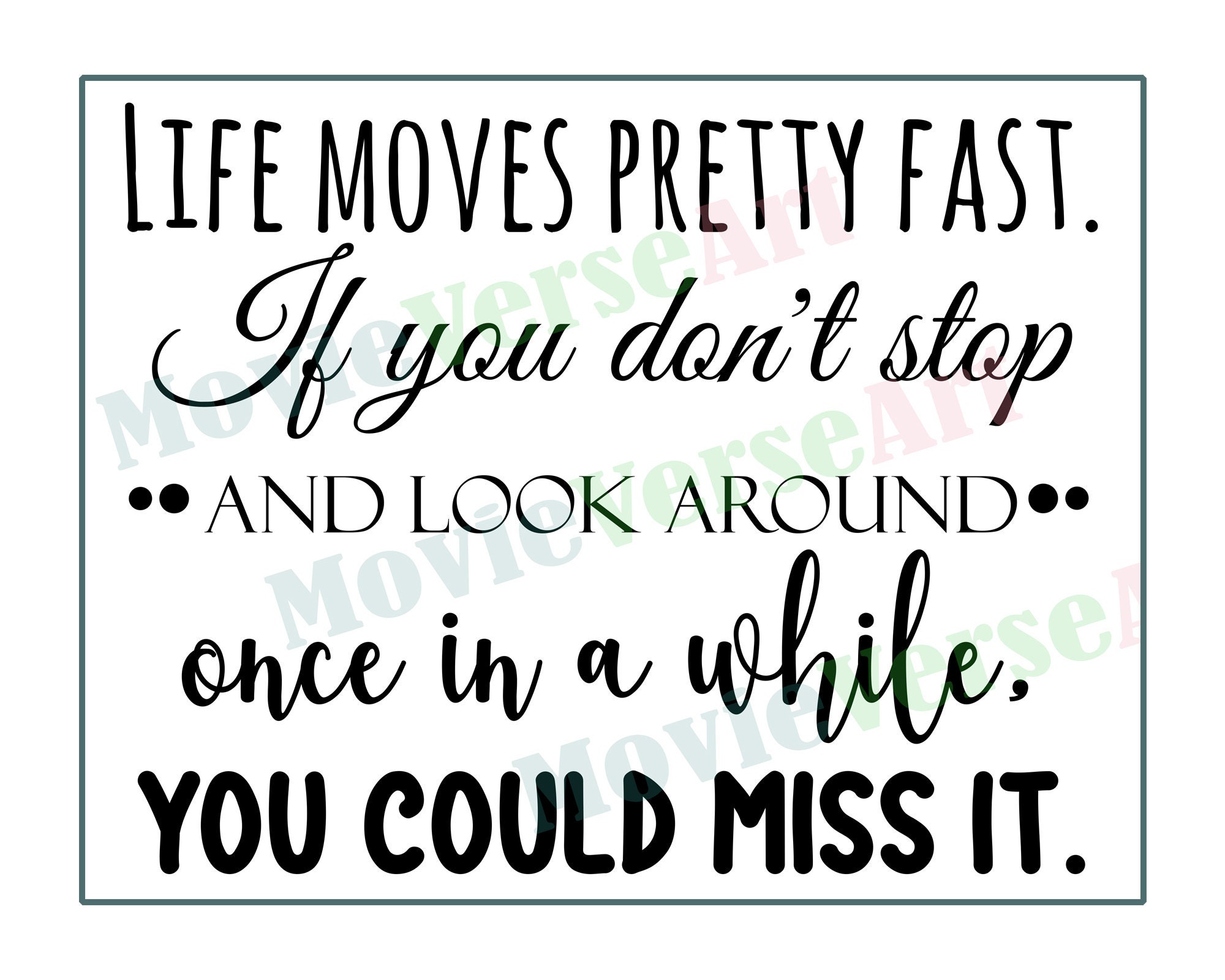 Ferris Bueller Life Moves Pretty Fast Quote SVG PNG JPEG - Etsy