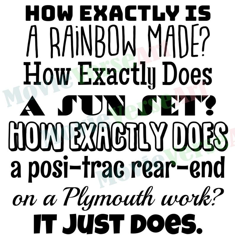 Joe Dirt Posi-trac Rear-end Quote SVG PNG JPEG - Etsy