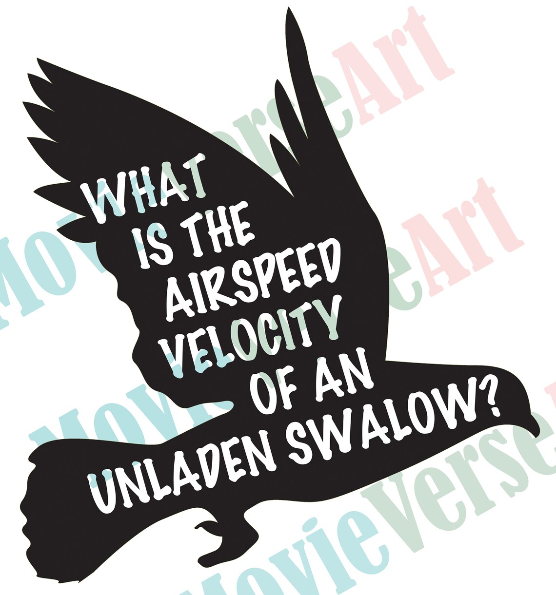 Holy Grail Airspeed Velocity of Unladen Swallow Quote SVG PNG - Etsy