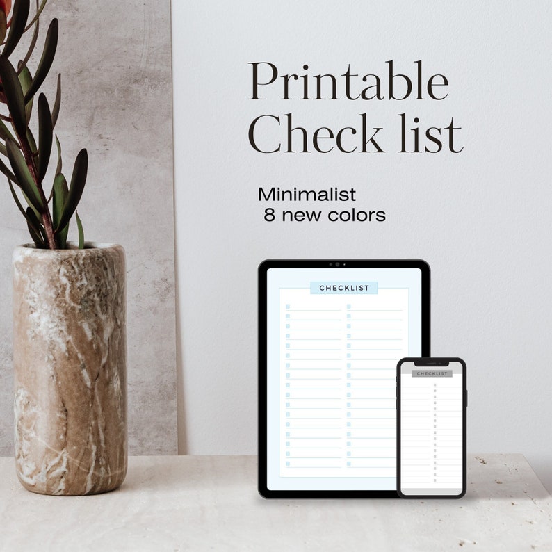 Printable Check List Daily Weekly Checklist Pdf Planner - Etsy