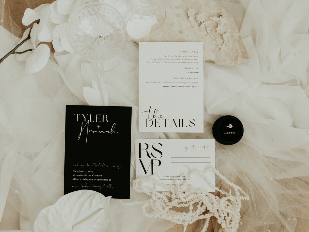 Modern Wedding Invitation Template - Etsy