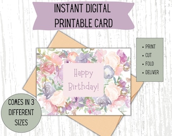 Happy Birthday Digital Printable | Birthday Printable | Birthday ...