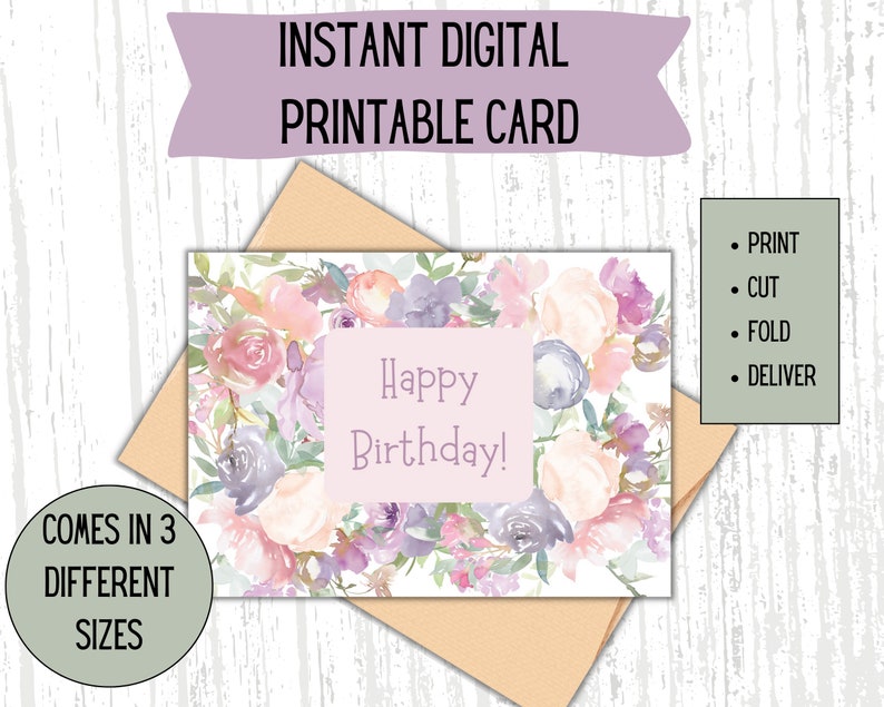 Happy Birthday Digital Printable Birthday Digital Card Birthday ...