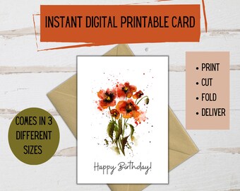 Happy Birthday Digital Printable | Birthday Digital Card | Birthday ...