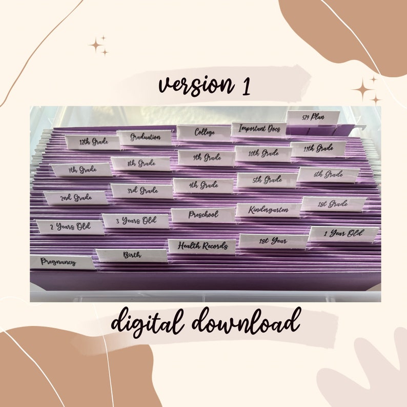 Milestone Tote Labels Version 1 DIY Milestone Box Child File Box Child ...